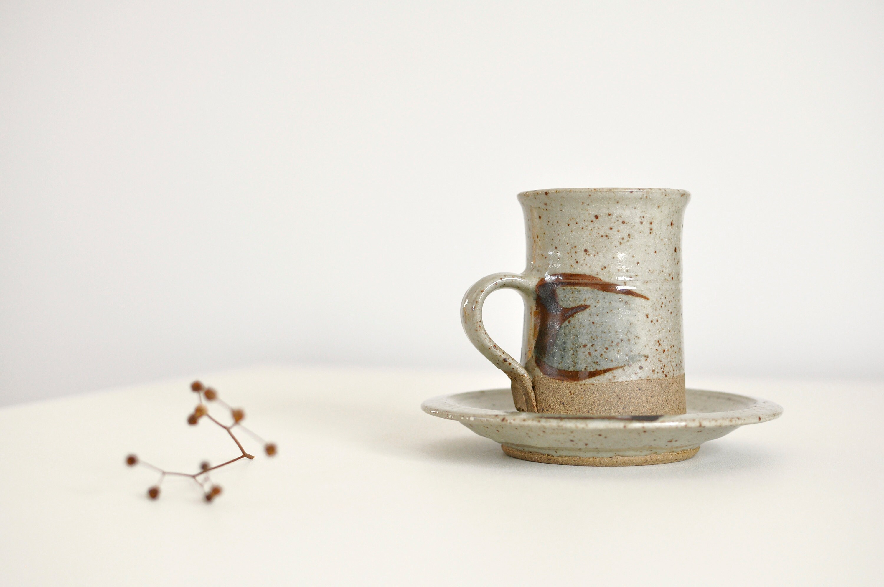 Vintage Molly Perry Studio Pottery Stoneware Coffee Cup and Saucer I ...