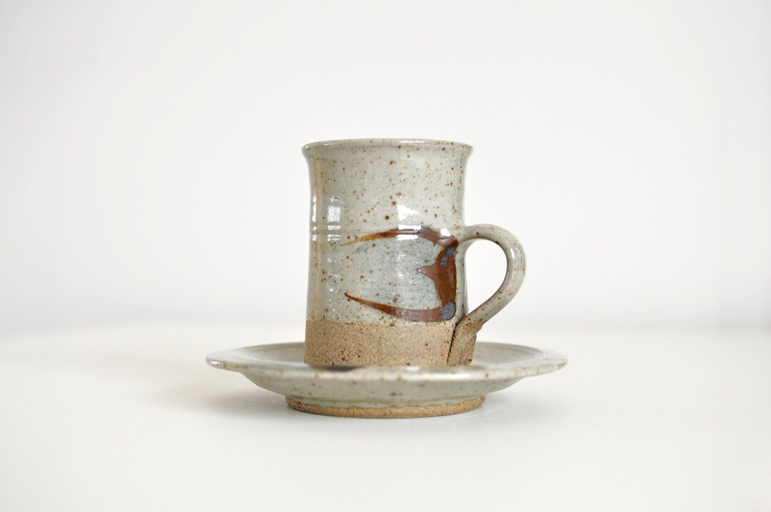 Vintage Molly Perry Studio Pottery Stoneware Coffee Cup and Saucer I ...