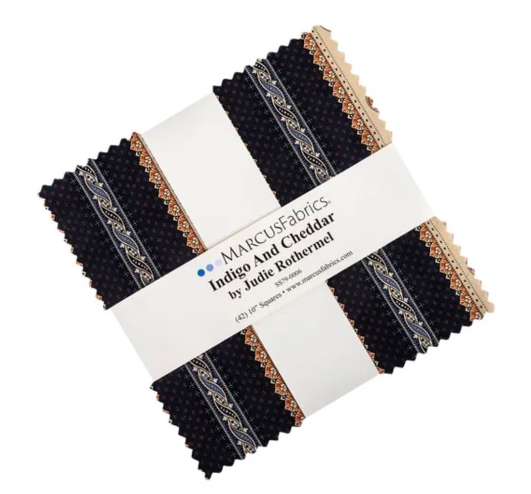10" Sq. Indigo and Cheddar From Marcus Fabrics - Etsy
