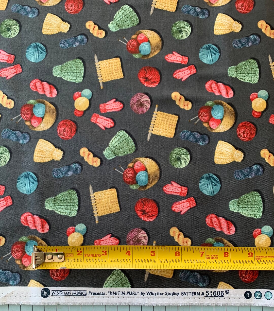 Fabric by the Yard. Knit and Purl by Whistler Studios - Etsy