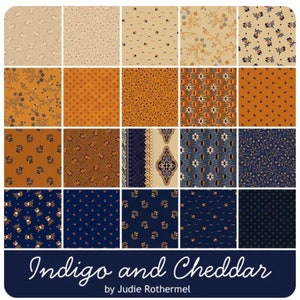 10" Sq. Indigo and Cheddar From Marcus Fabrics - Etsy