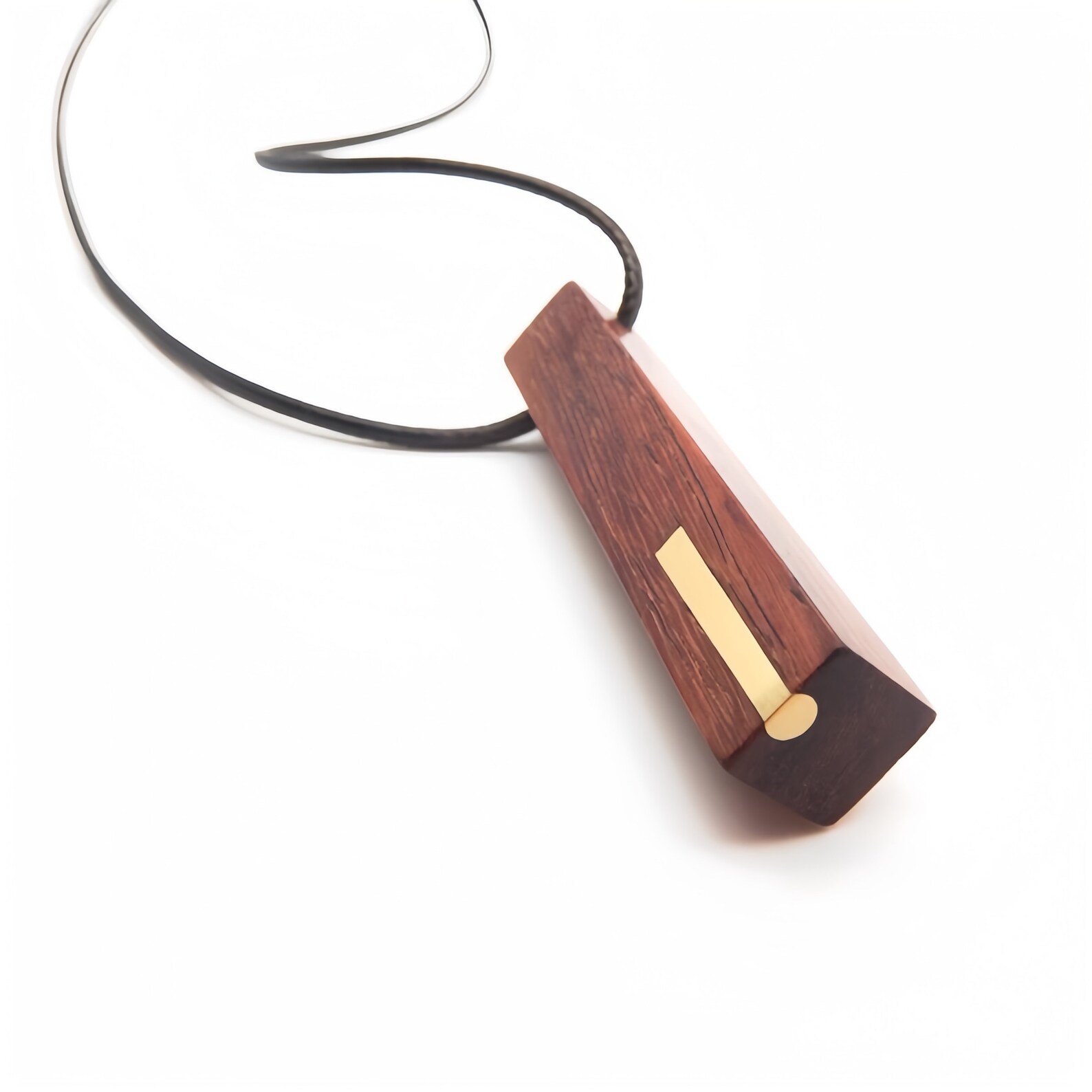 Minimalist Wood & Copper Silver Pendant Necklace, Custom Wood Pendant ...