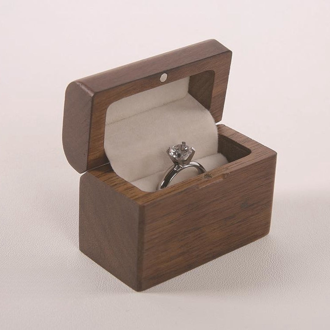 Custom Engagement Ring Box, Wood Engagement Ring Box, Ring Bearer ...