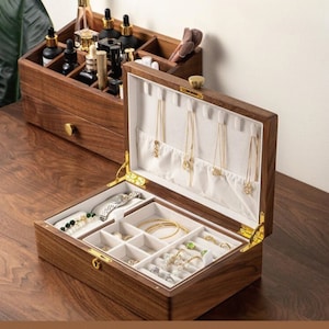 Large Wood Jewelry Box, Custom Walnut Jewelry Box, Large Jewelry Box ...