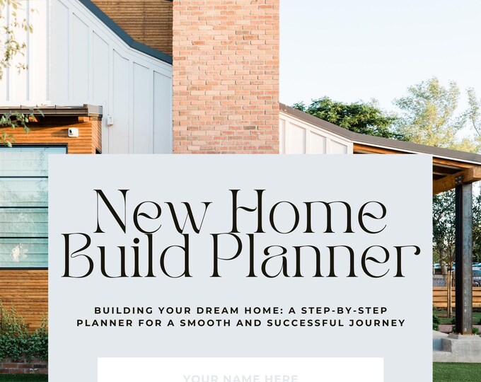 Printable New Home Construction Planner - Digital Organization Binder ...