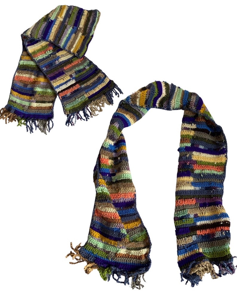 XL Multi Color Crochet Scarf / Head Scarf Babushka Hood Wrap - Etsy