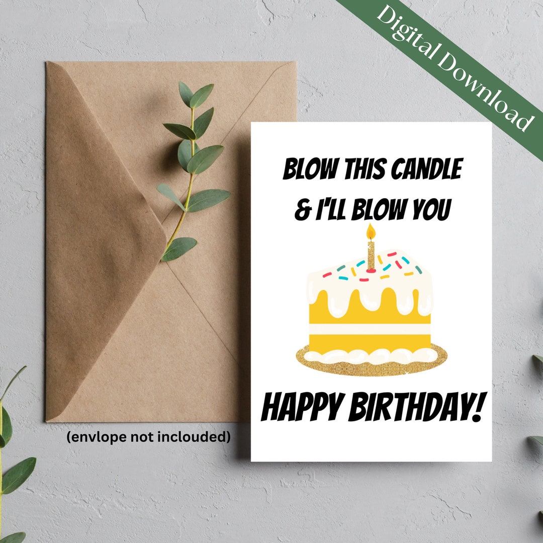 Blow This Candle and Ill Blow You Birthday Card Adult Happy Birthday ...