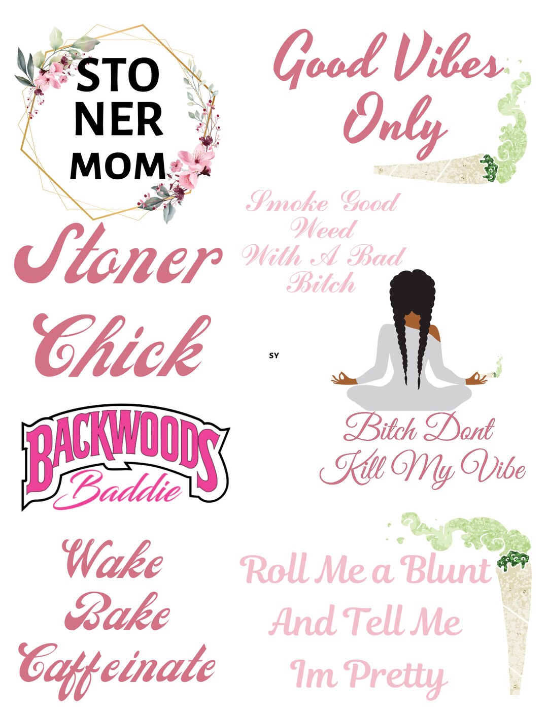 Stoner Chick Bundle*sublimation Templates*png*420 Designs*mugs for ...