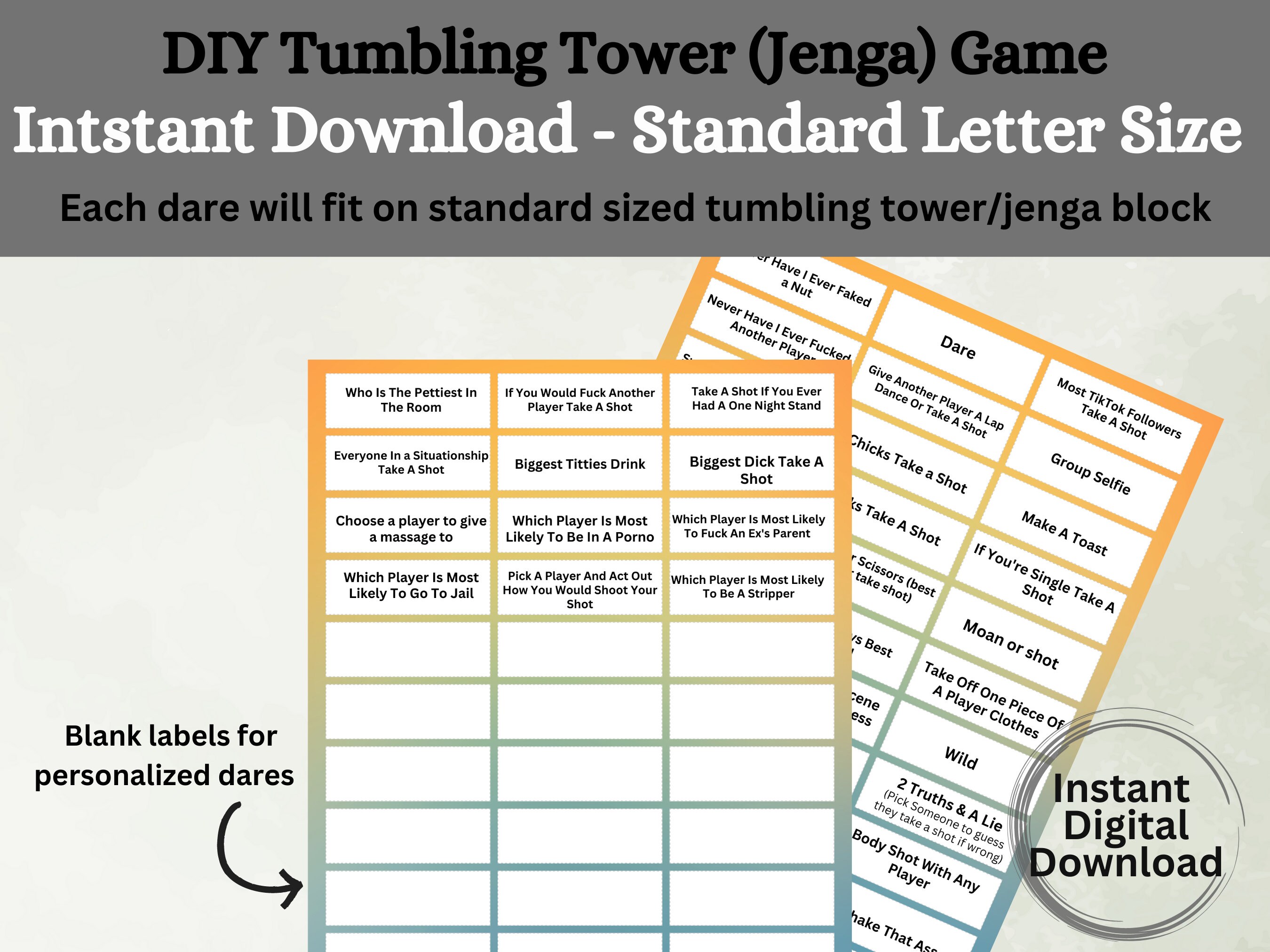 Adult Stacking Game | Adult Drinking Game | Tumbling Tower Game for ...