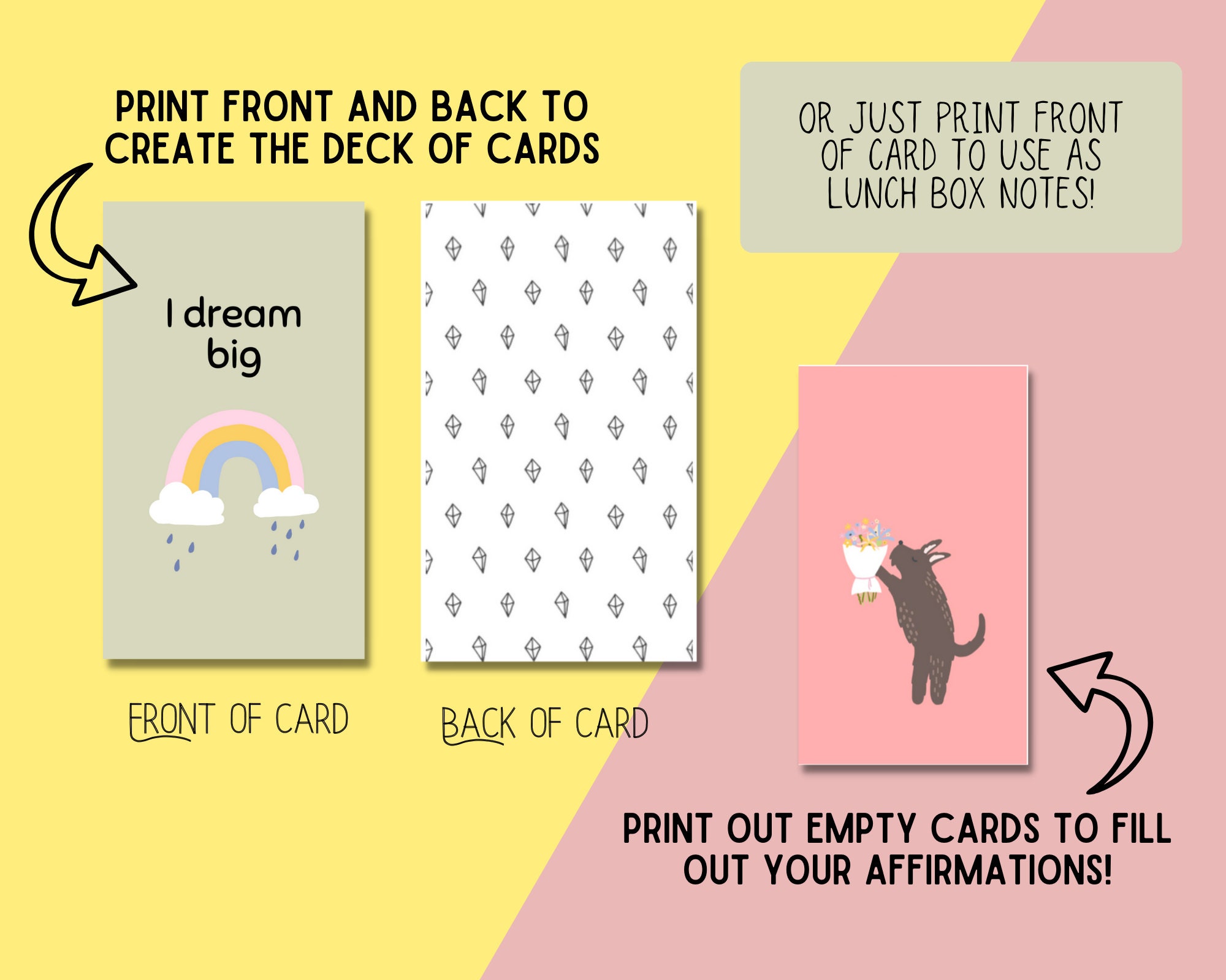 50 Mini Affirmations for Kids Card Deck in BRIGHTS & BOLD - Etsy