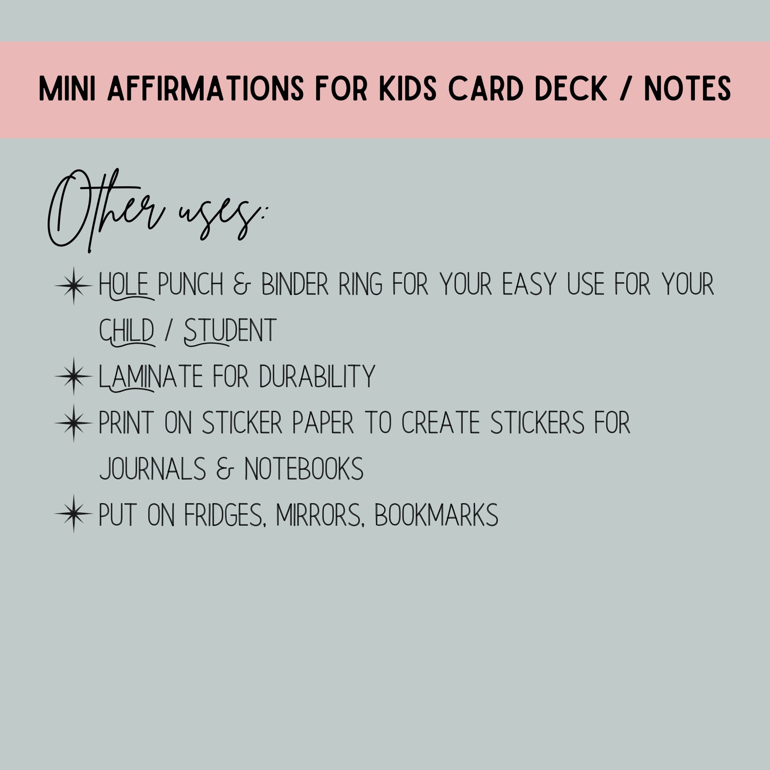 50 Mini Affirmations for Kids Card Deck in Butterflies Kid's Lunch Box ...