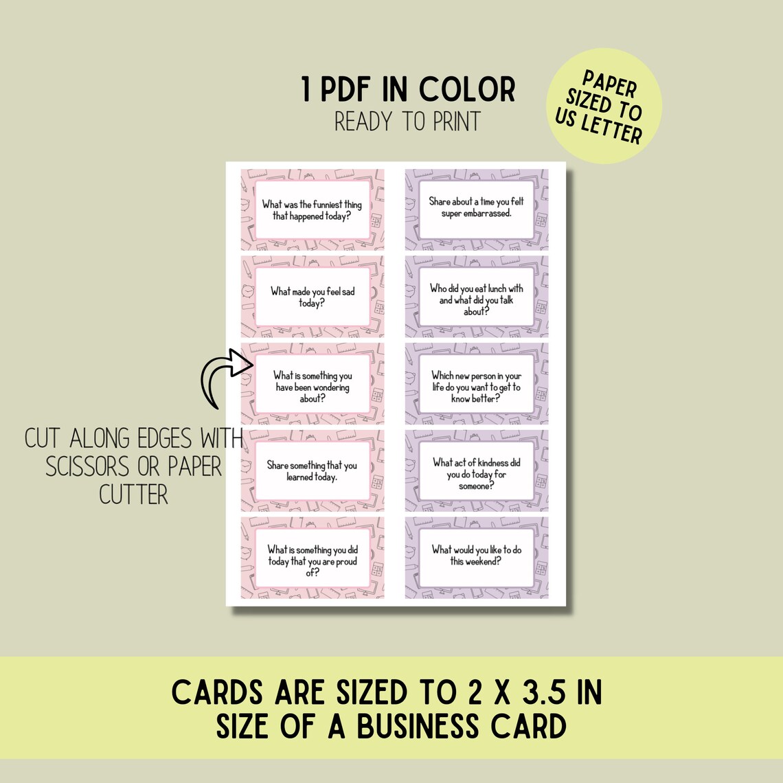 40 Conversation Starter for Kids & Families Card Deck Growth Mindset ...