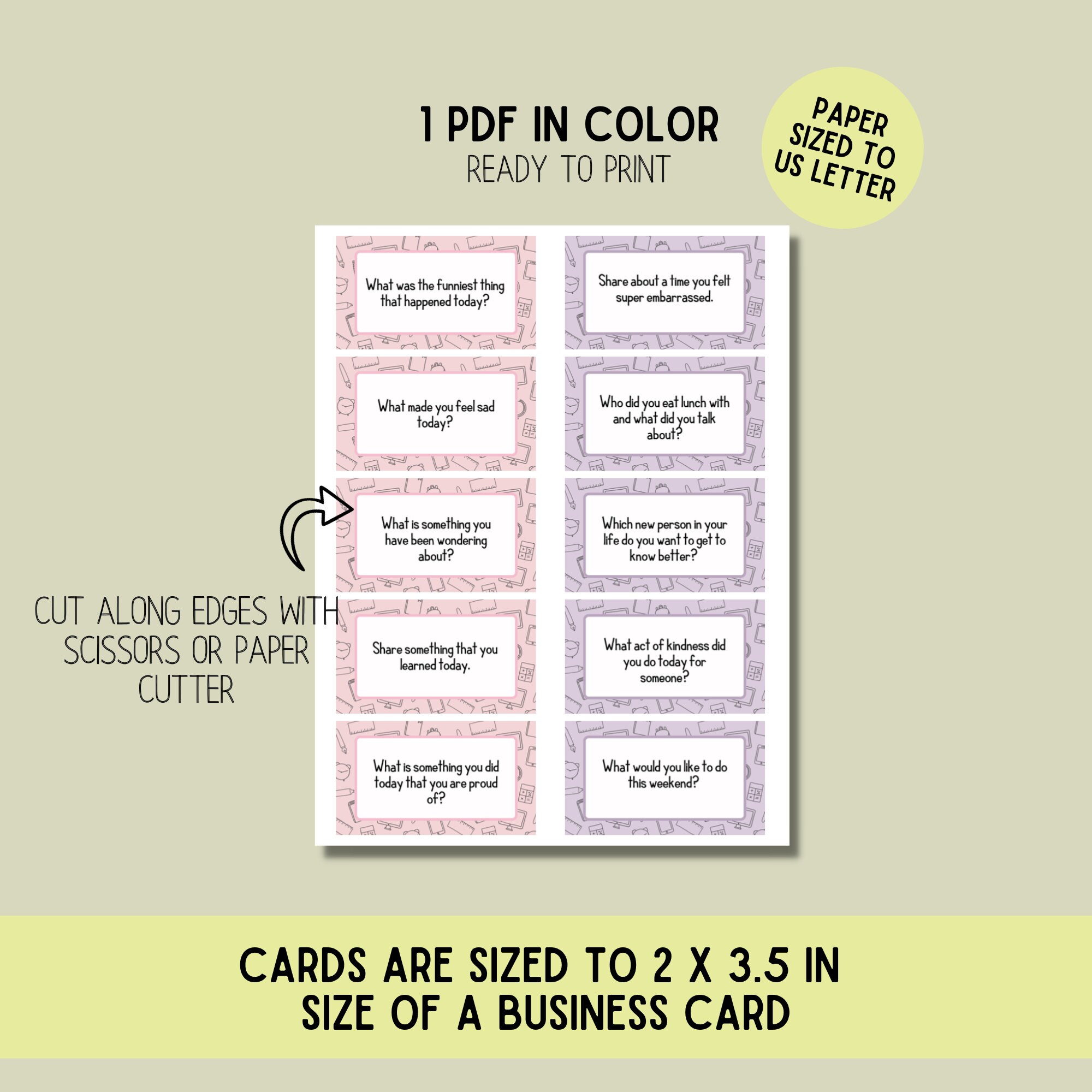 40 Conversation Starter for Kids & Families Card Deck Growth Mindset ...