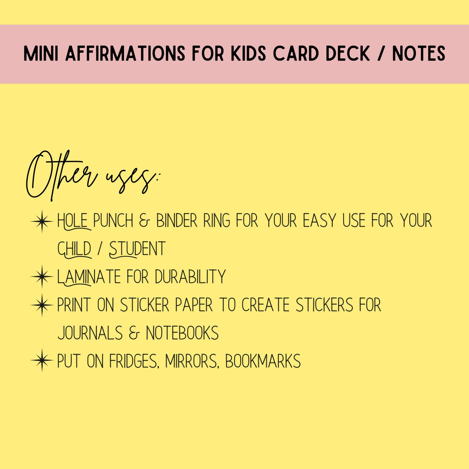 50 Mini Affirmations for Kids Card Deck in BRIGHTS & BOLD Lunch Box ...