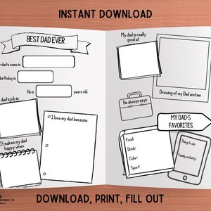 All About Dad Questionnaire Card Father's Day Gift | Etsy