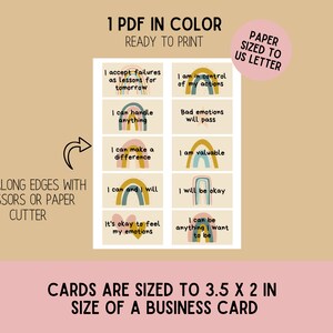 50 Mini Affirmations for Kids Card Deck in BOHO RAINBOW - Etsy