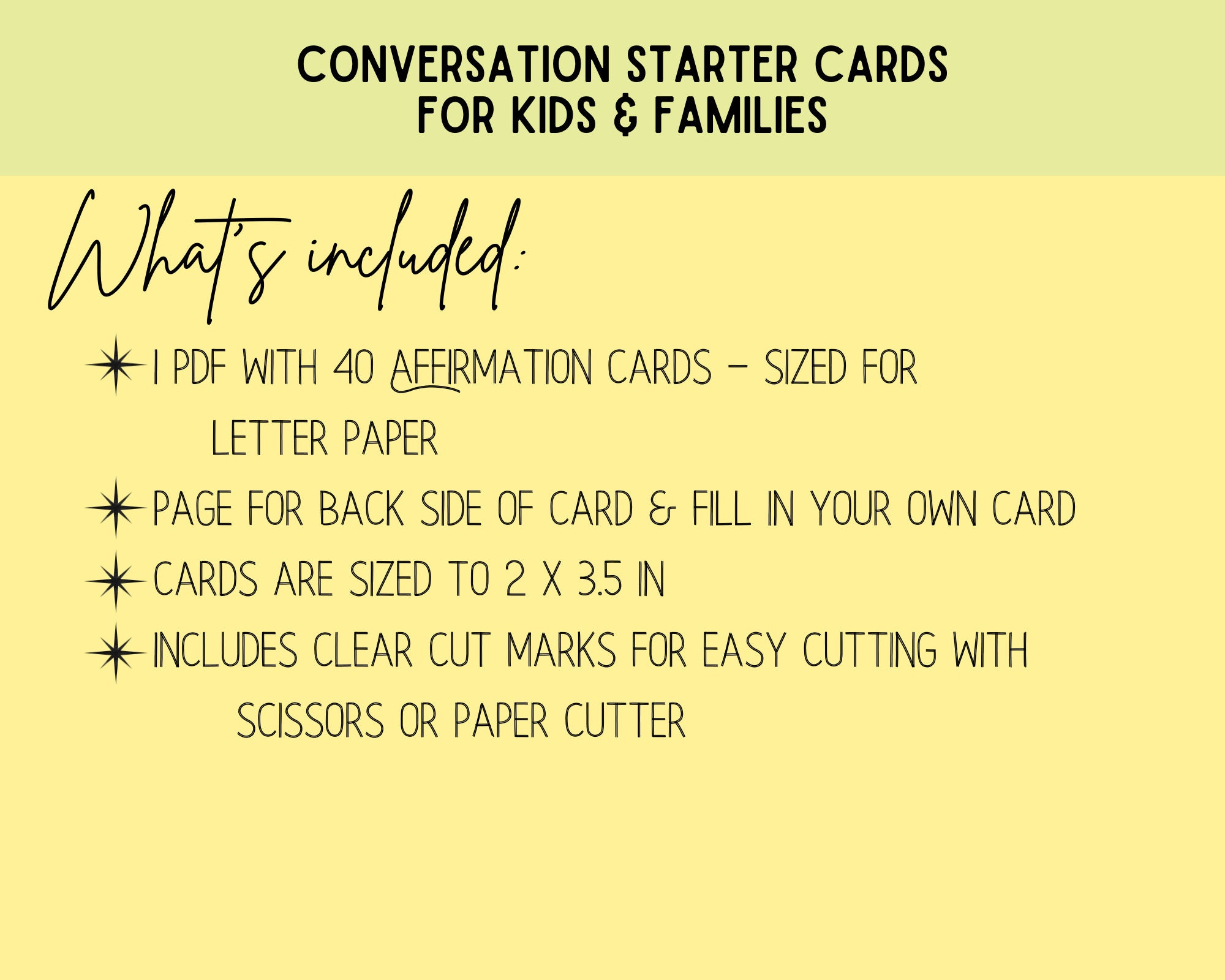 40 Conversation Starter for Kids & Families Card Deck Growth - Etsy