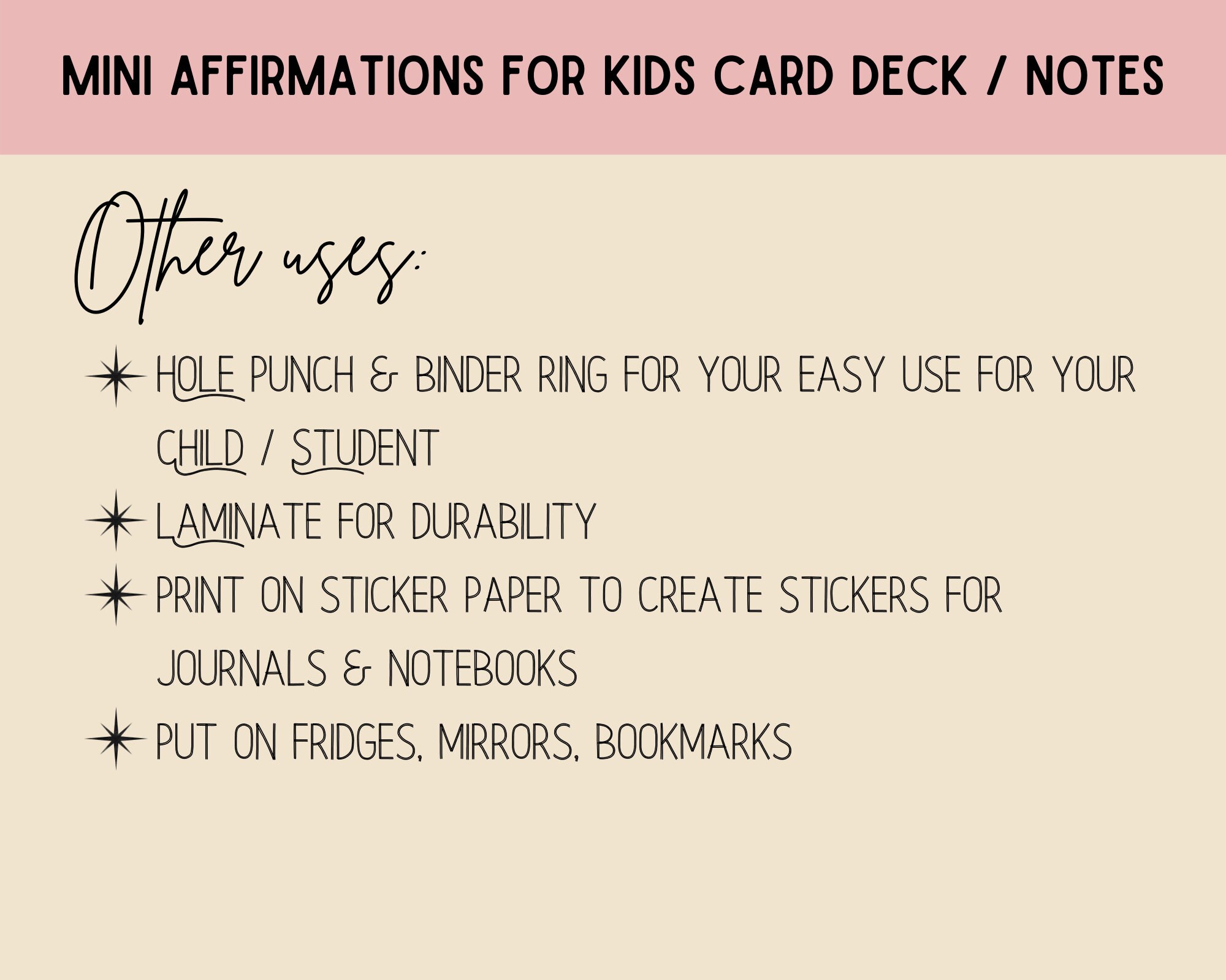 50 Mini Affirmations for Kids Card Deck in BOHO RAINBOW - Etsy
