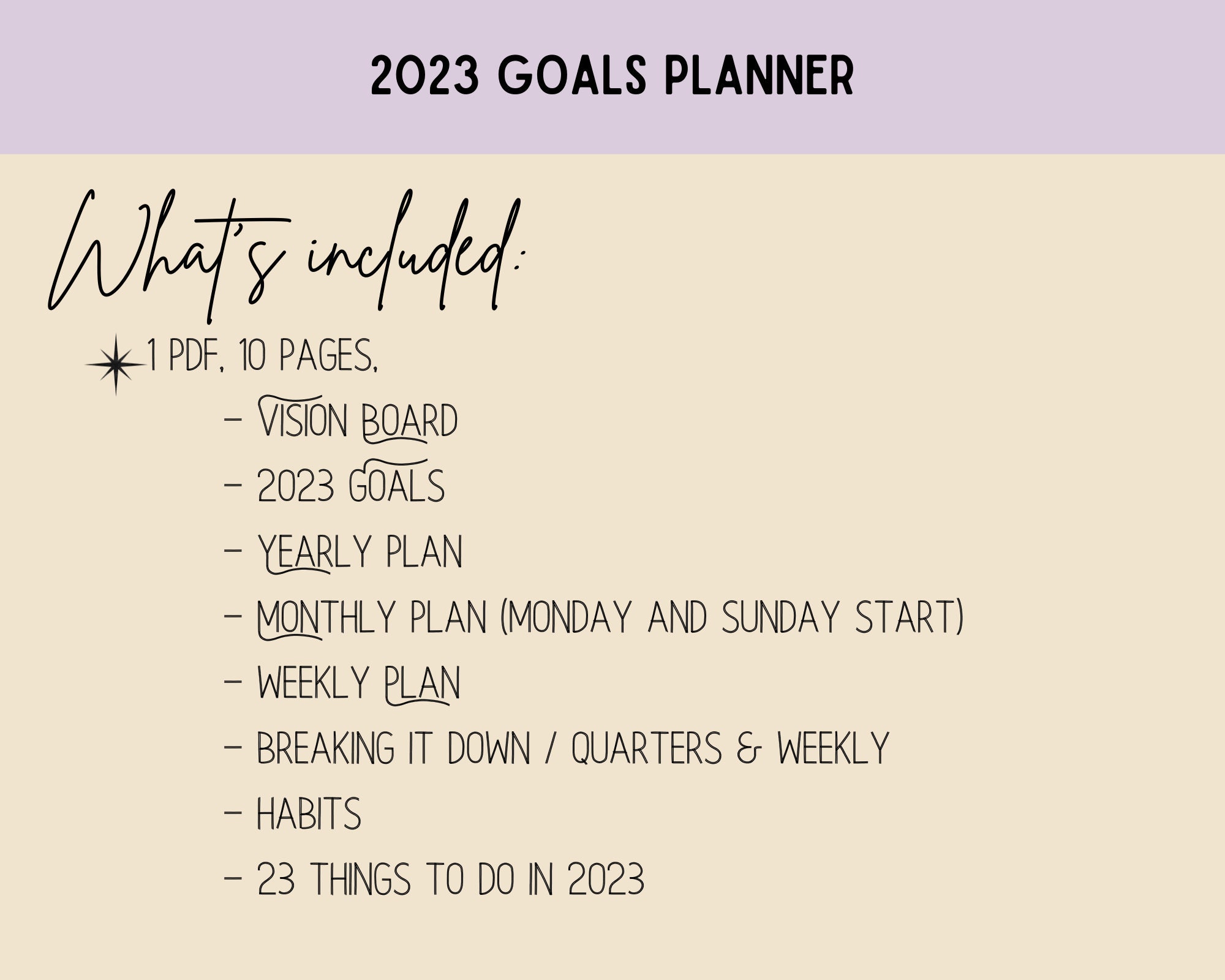 Simple 2023 Goals Planner Printable Digital Productivity - Etsy