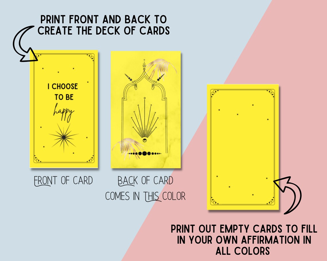 44 Mini Printable Positive Affirmations in PINK LEMONADE - Etsy