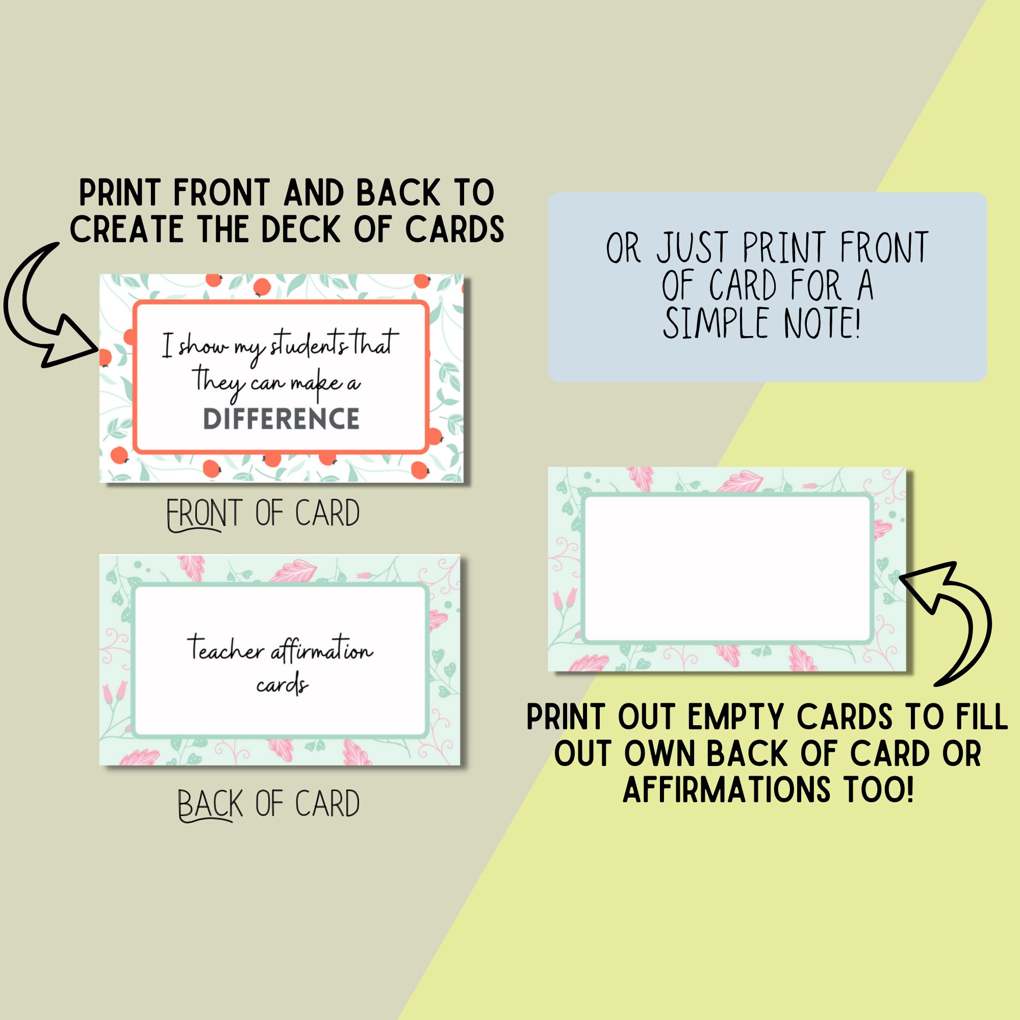 Deck of 40 Affirmations for Teachers in COLORFUL NATURE | Uplifting ...