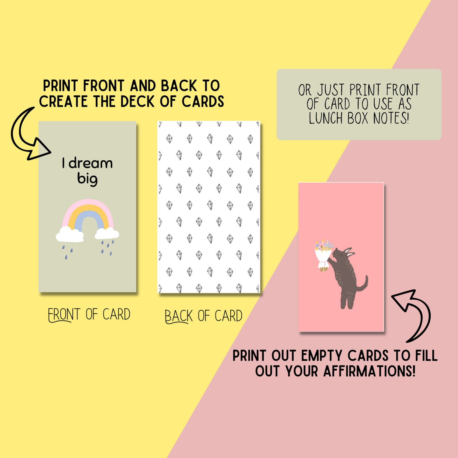 50 Mini Affirmations for Kids Card Deck in BRIGHTS & BOLD Lunch Box ...