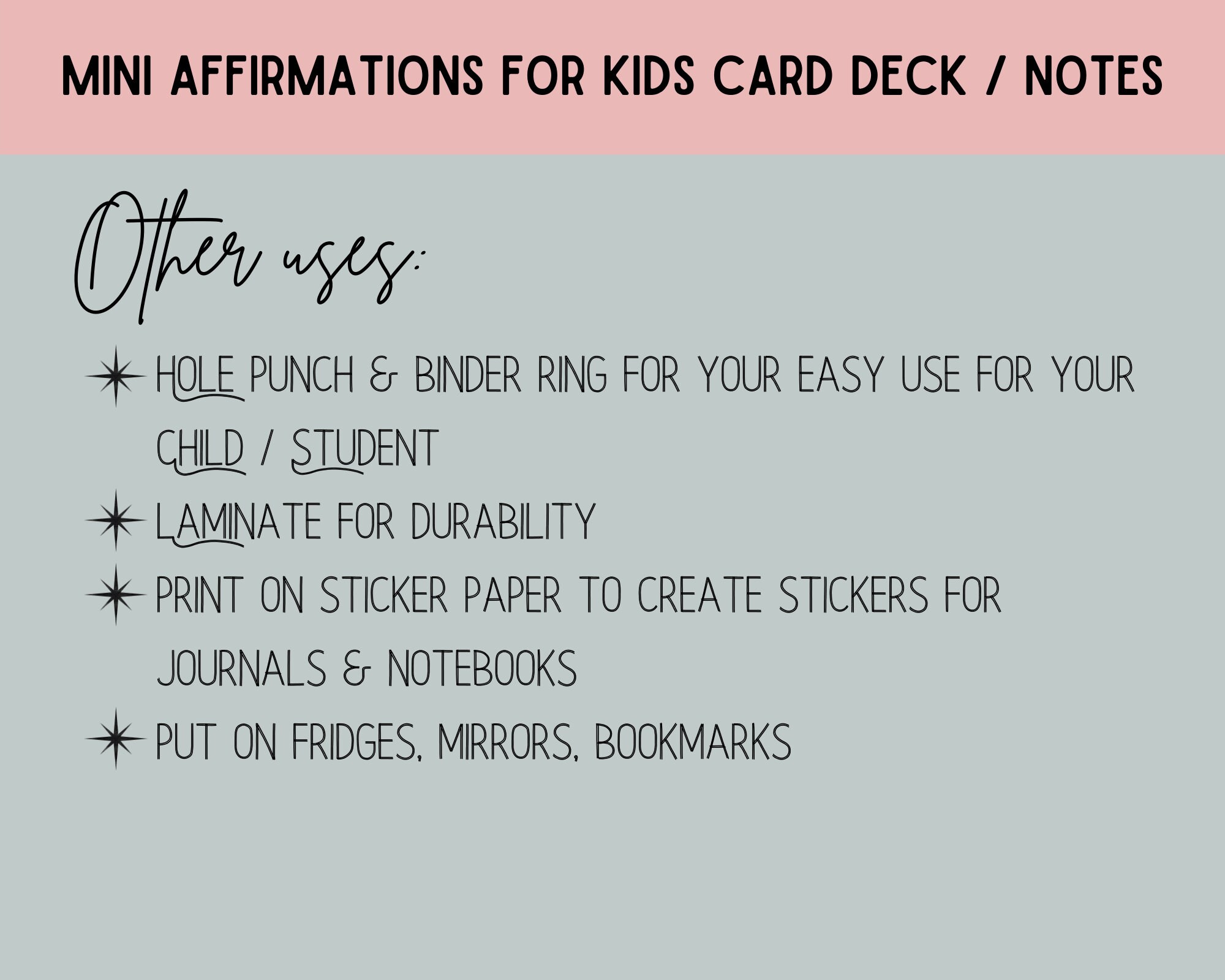 50 Mini Affirmations for Kids Card Deck in Butterflies - Etsy