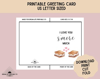 I Love You Smore Printable - Etsy