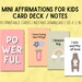 50 Mini Affirmations for Kids Card Deck in BRIGHTS & BOLD - Etsy