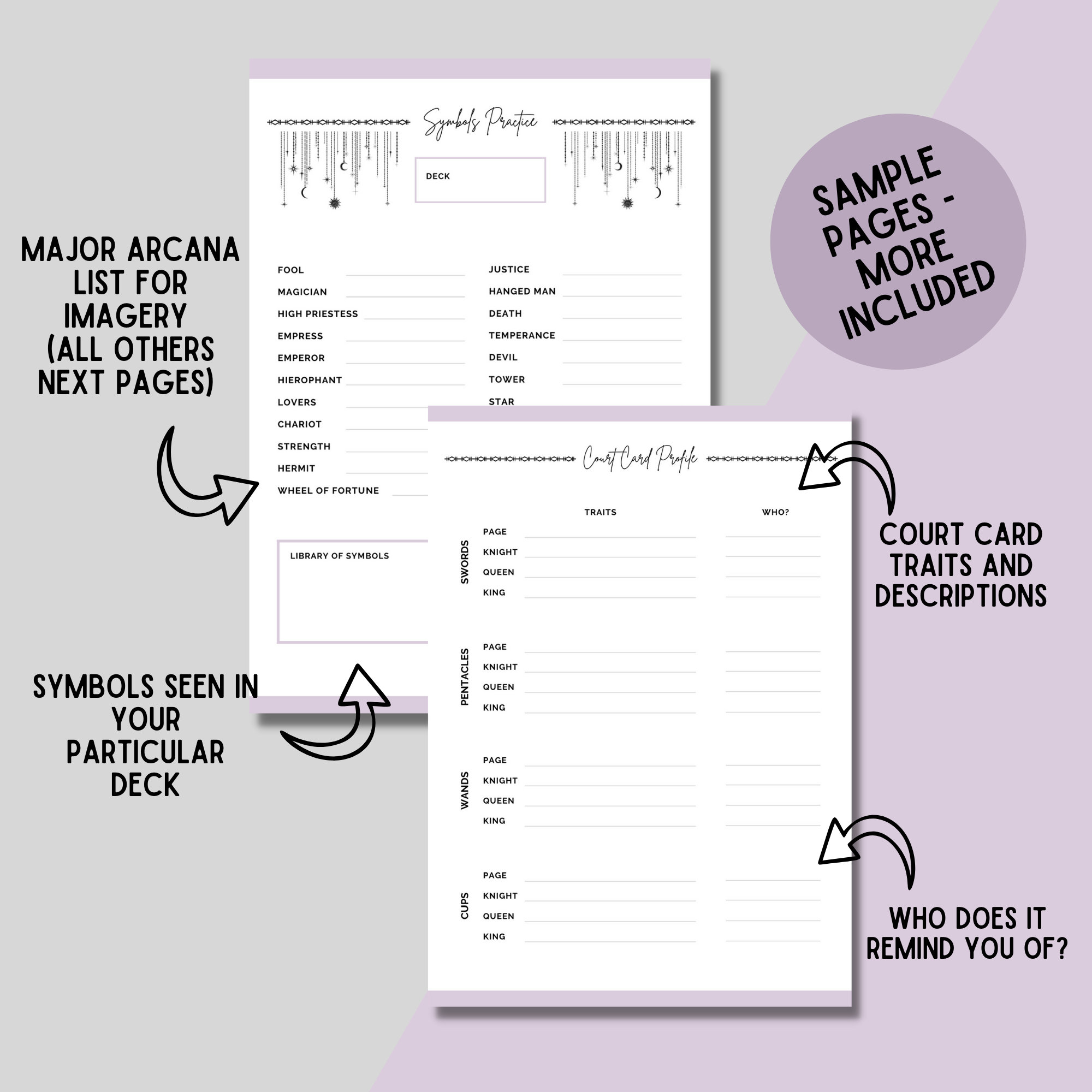 Simple Modern Tarot Journal Printable Tarot Spreads, Intuitive Tarot ...