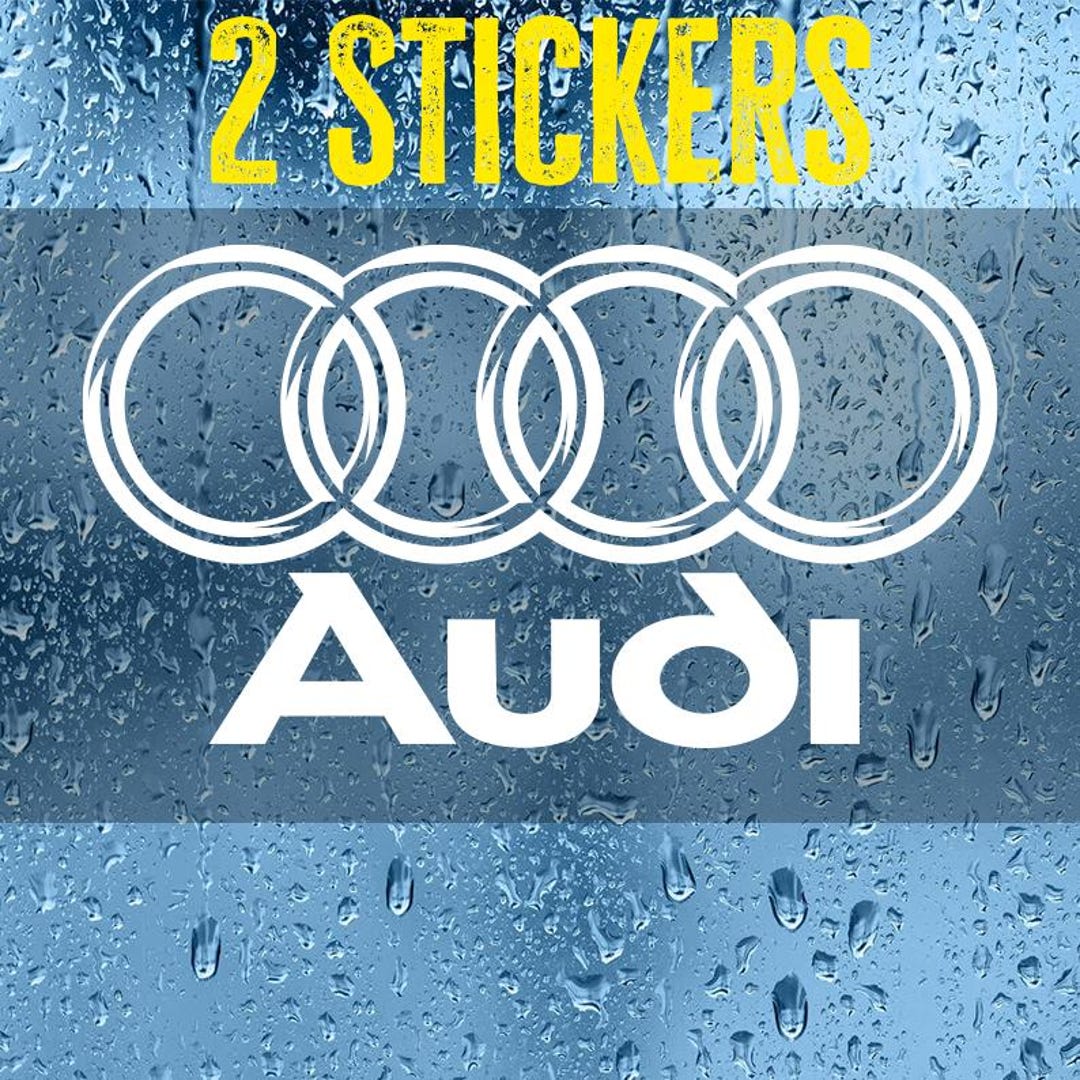 Audi Circle Rings Logo Sticker Set of 2, High Quality Cut Vinyl, Sports ...