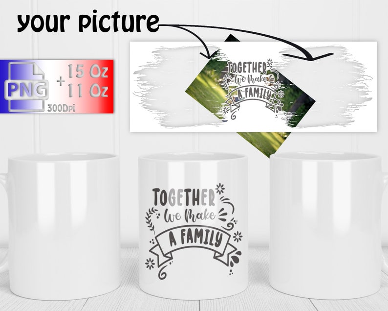 2 Photo Frame Mug, Picture Mug Template, Photo Mug Sublimation Design ...