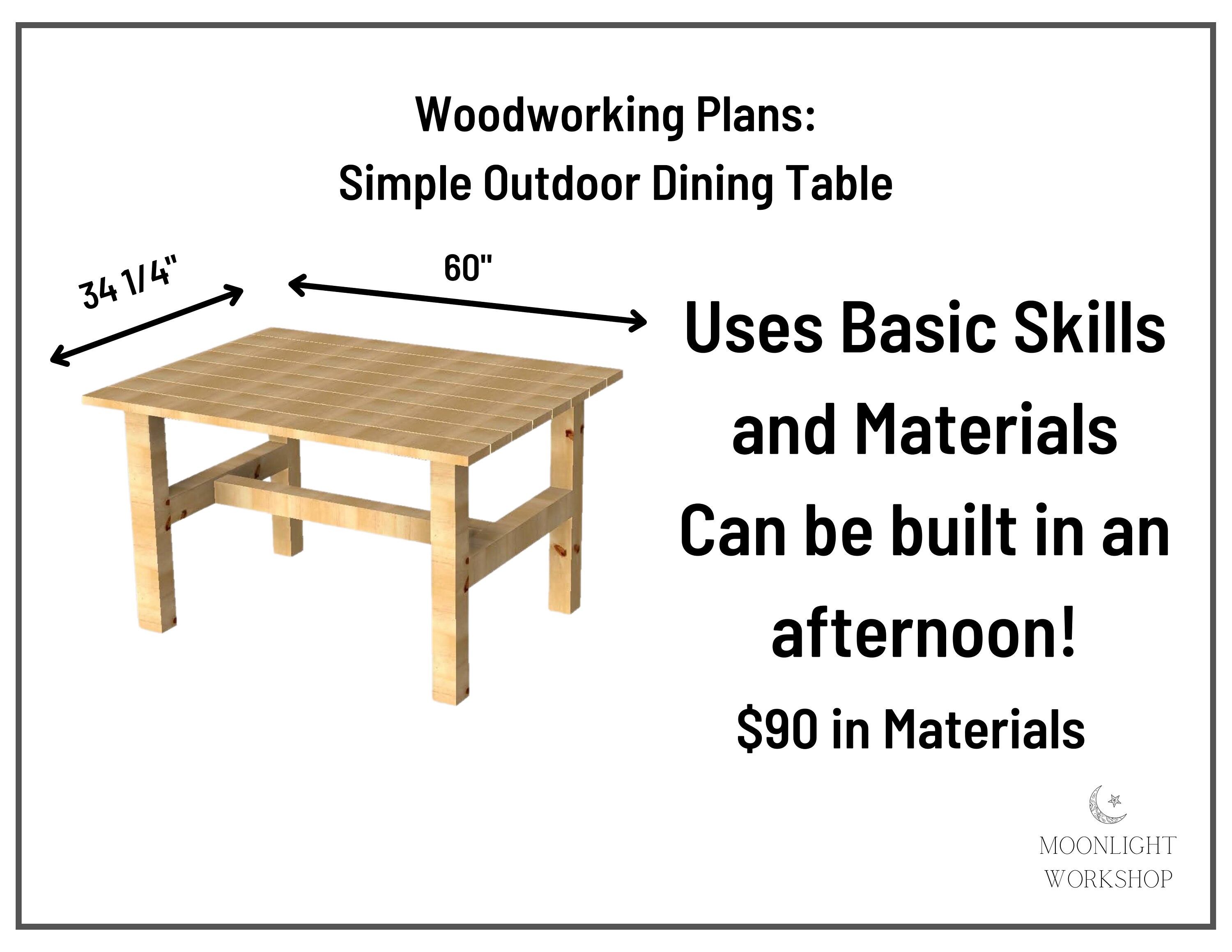 Simple Outdoor Dining Table - Etsy