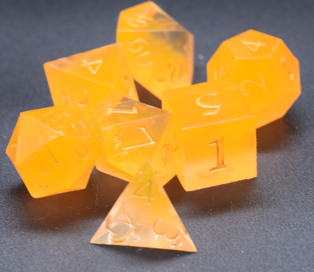 Radioactive Orange Soda 7pc Dice Set - Etsy