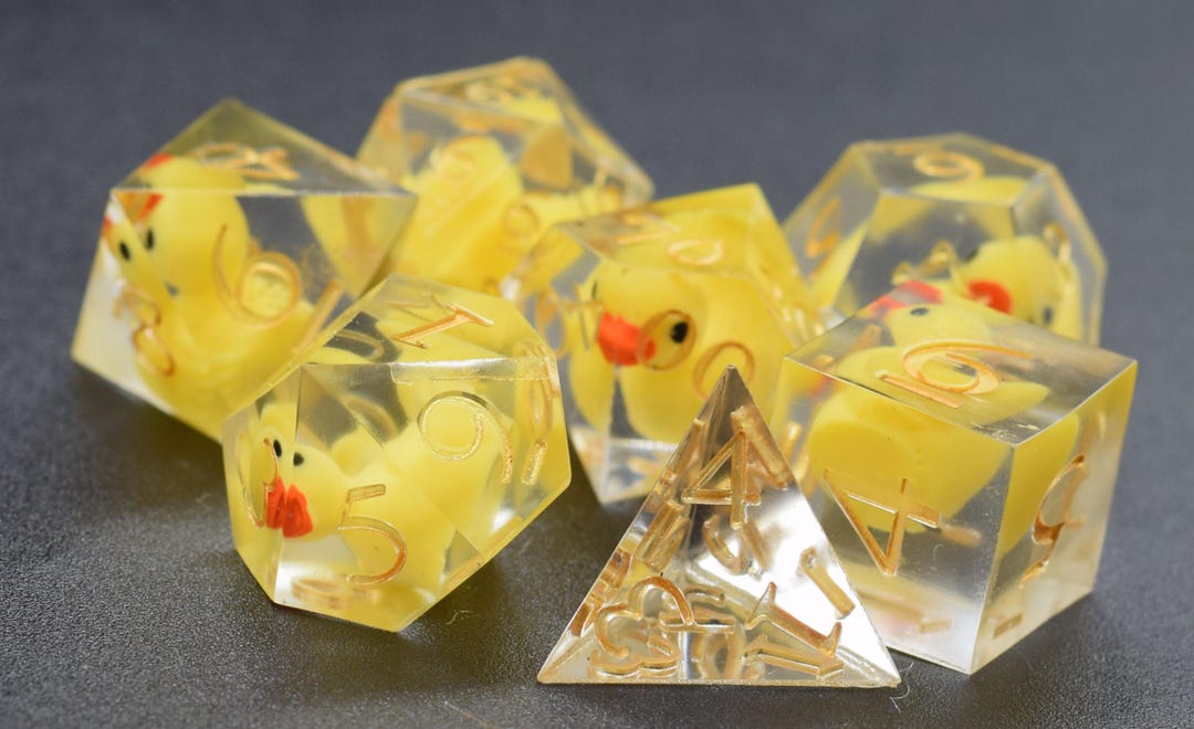 Rubber Duck 7pc Sharp Edge Dice Set - Etsy