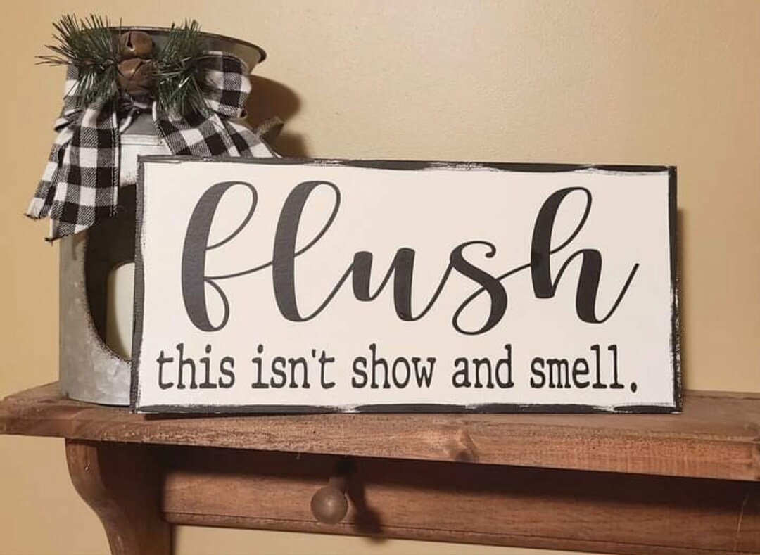 NEW Funny Bathroom Farmhouse Sign, Custom Home Decor, Wall Decor, Wood ...
