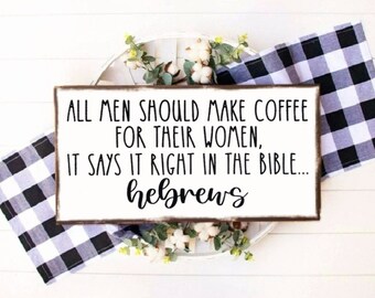 Hebrews Coffee Sign - Etsy