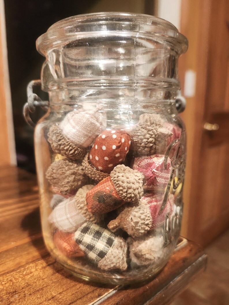 Stuffed Fabric Acorns (set of 12) | Farmhouse Tier Tray Decor - Etsy