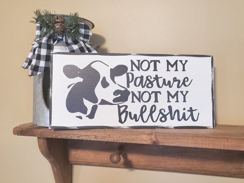 Christmas Gift, Funny Cow Rustic Farmhouse Decor Sign - Etsy