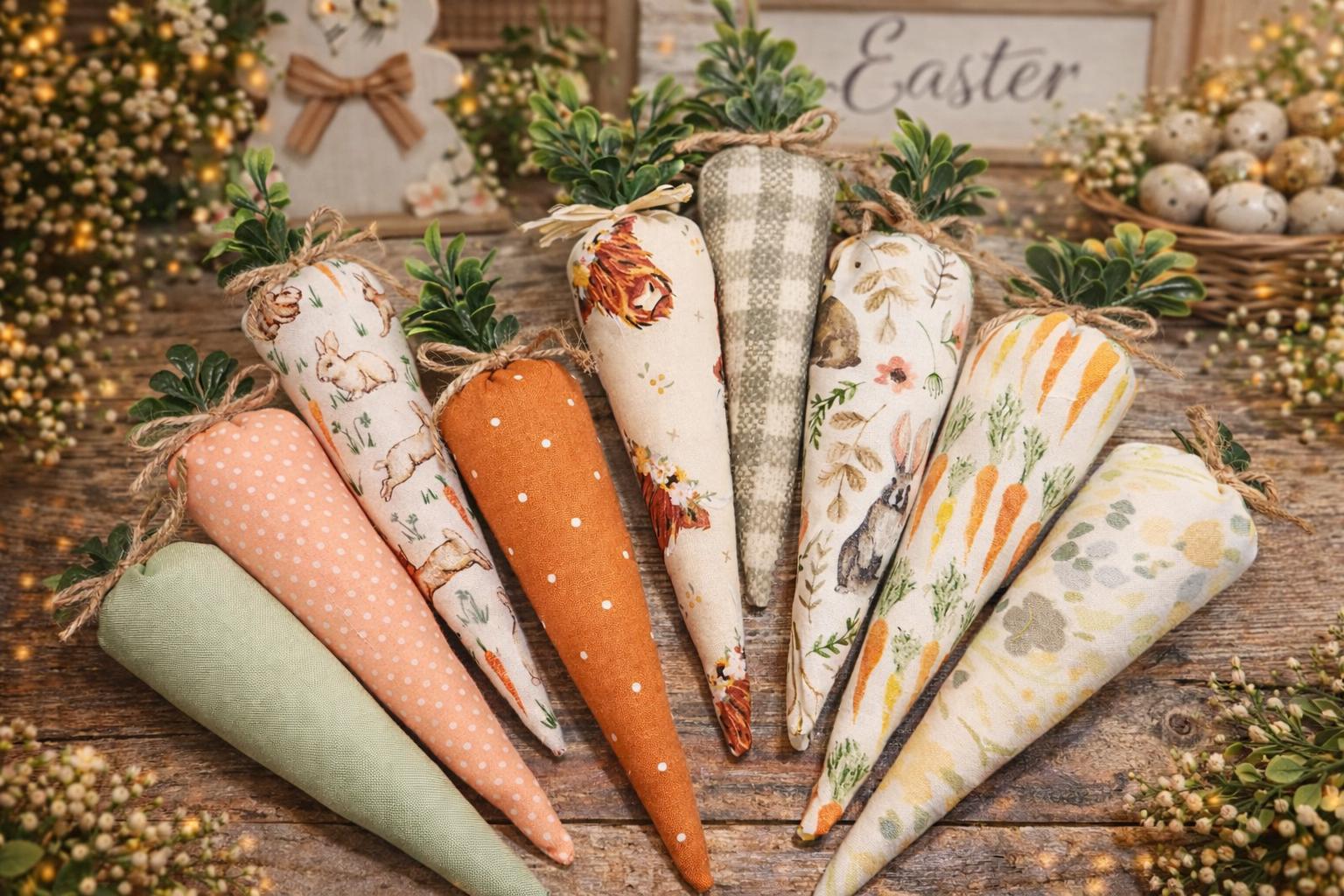Easter Carrots | Stuffed Farmhouse Carrots | Carrot Tier Tray Decor ...