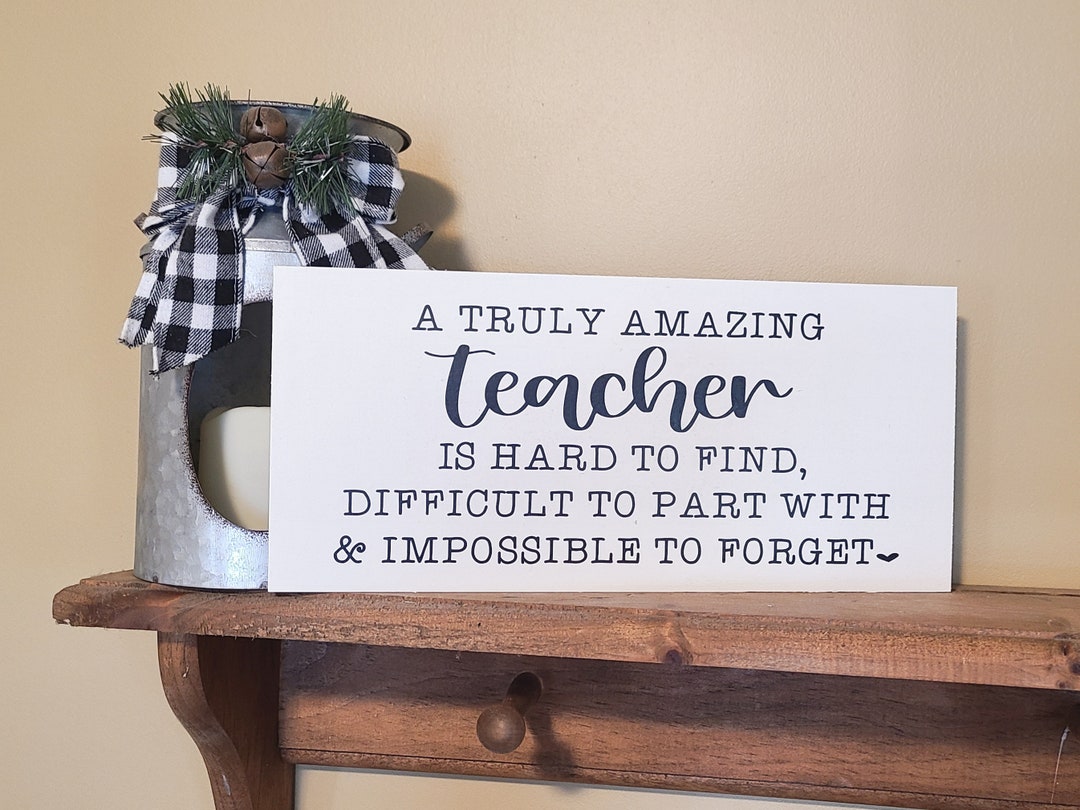 NEW Christmas Teacher Farmhouse Country Home Decor Wood Sign Teacher ...