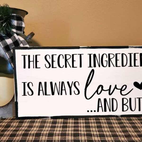 Homemade With Lots of Love and Butter Sign - Etsy
