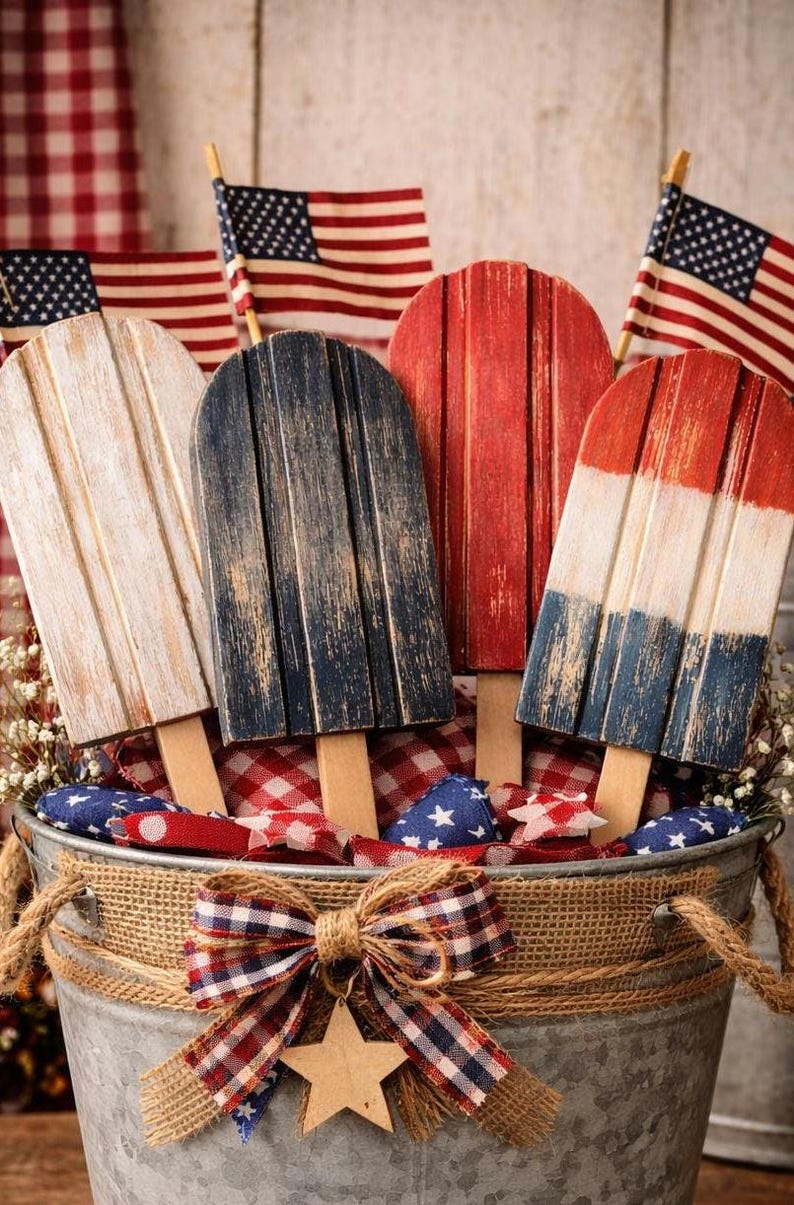 Faux ONE Large Popsicle | Wooden Farmhouse Popsicle | Tier Tray Decor ...