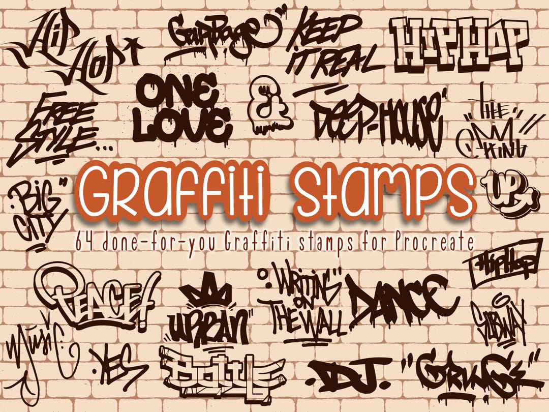 Graffi Stamp Procreate, Street Art Stamps, Procreate Stamps Set ...