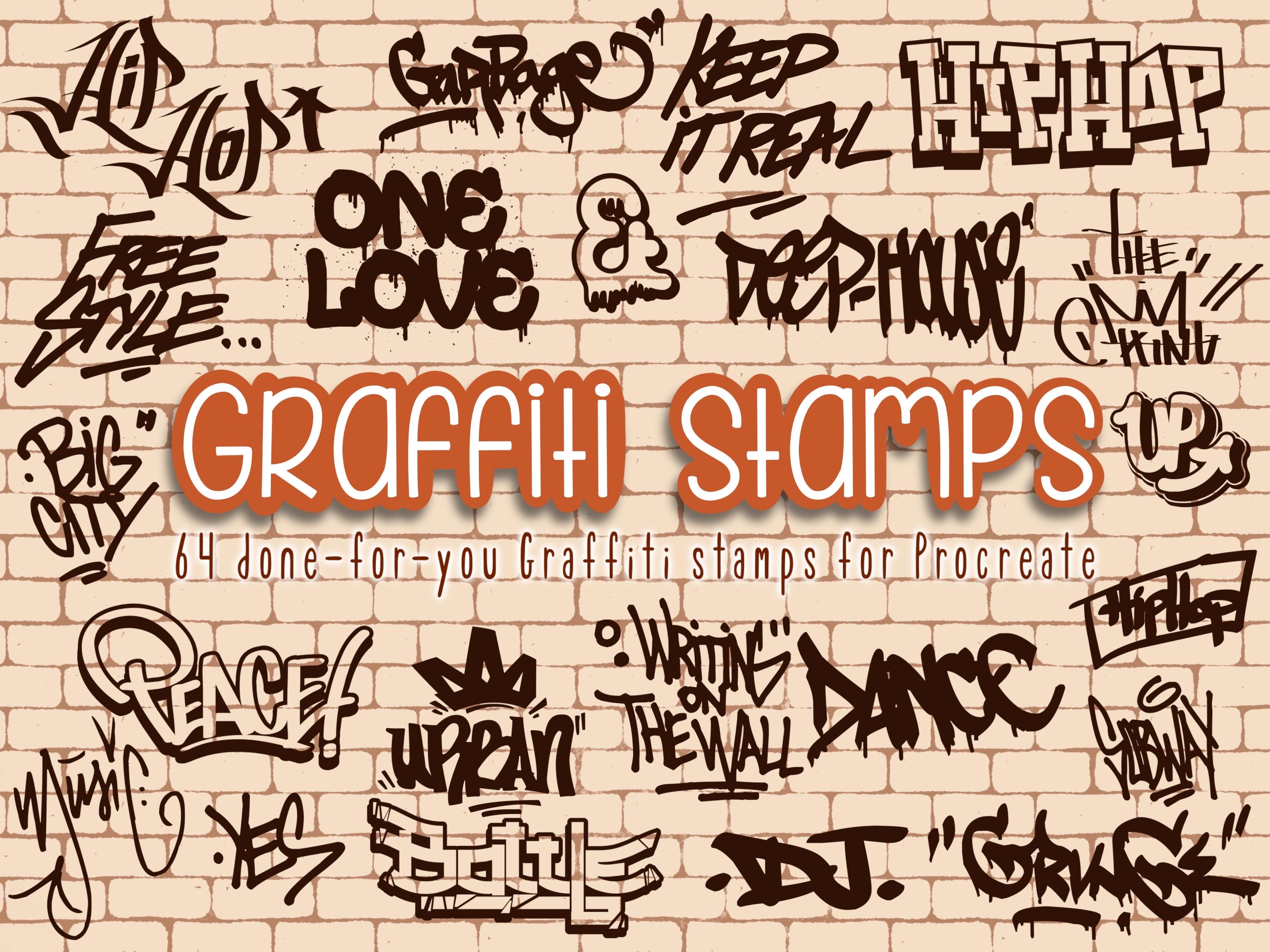 Graffi Stamp Procreate, Street Art Stamps, Procreate Stamps Set ...