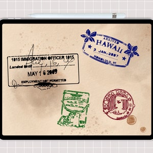 Travel Stamp Procreate, Immigration Stamps, Procreate Stamps, Procreate ...