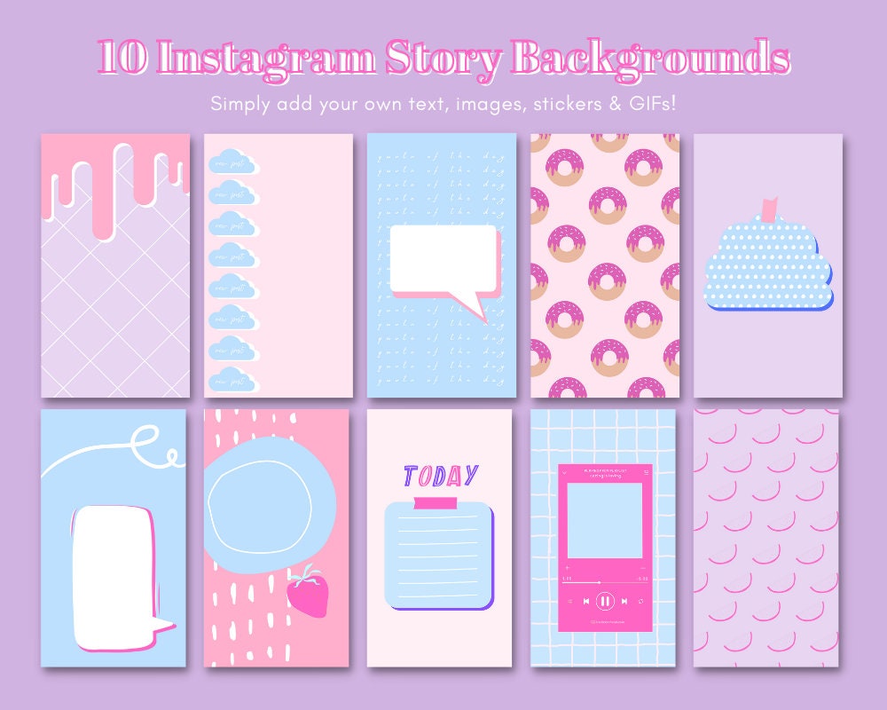 10 Instagram Story Backgrounds - CANDY, Instagram Templates,blank Insta ...