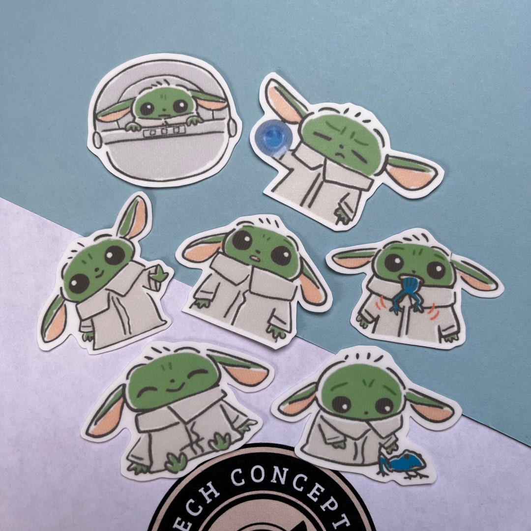 Baby Yoda Sticker Pack Pack of 7 Grogu Planner Stickers for Journaling ...
