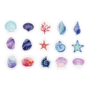 Japanese Ocean Sticker Pack 45 Kawaii Sea Sticker Sheet for Planner ...