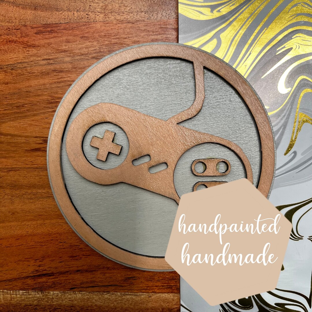 Nintendo NES Controller Coaster Gaming Controller Wood Cork Coaster for ...